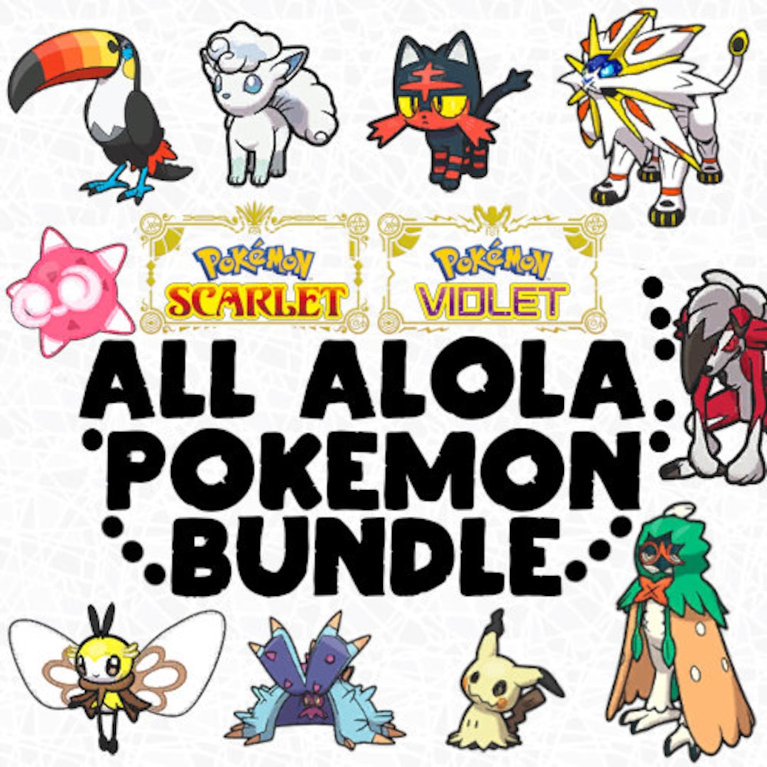 All Alola 68 Non-shiny Pokemon Bundle Gen 7 Pokémon Pokedex Scarlet ...