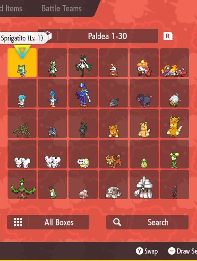 All Paldea 120 Shiny Pokemon Bundle New Gen 9 Paldean Pokedex ...