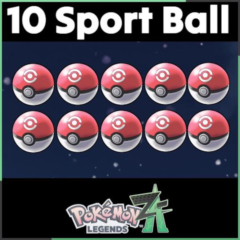 10 Sport Ball Bundle Pokemon Item Bug Catching Balls Pokémon Legends Z ...