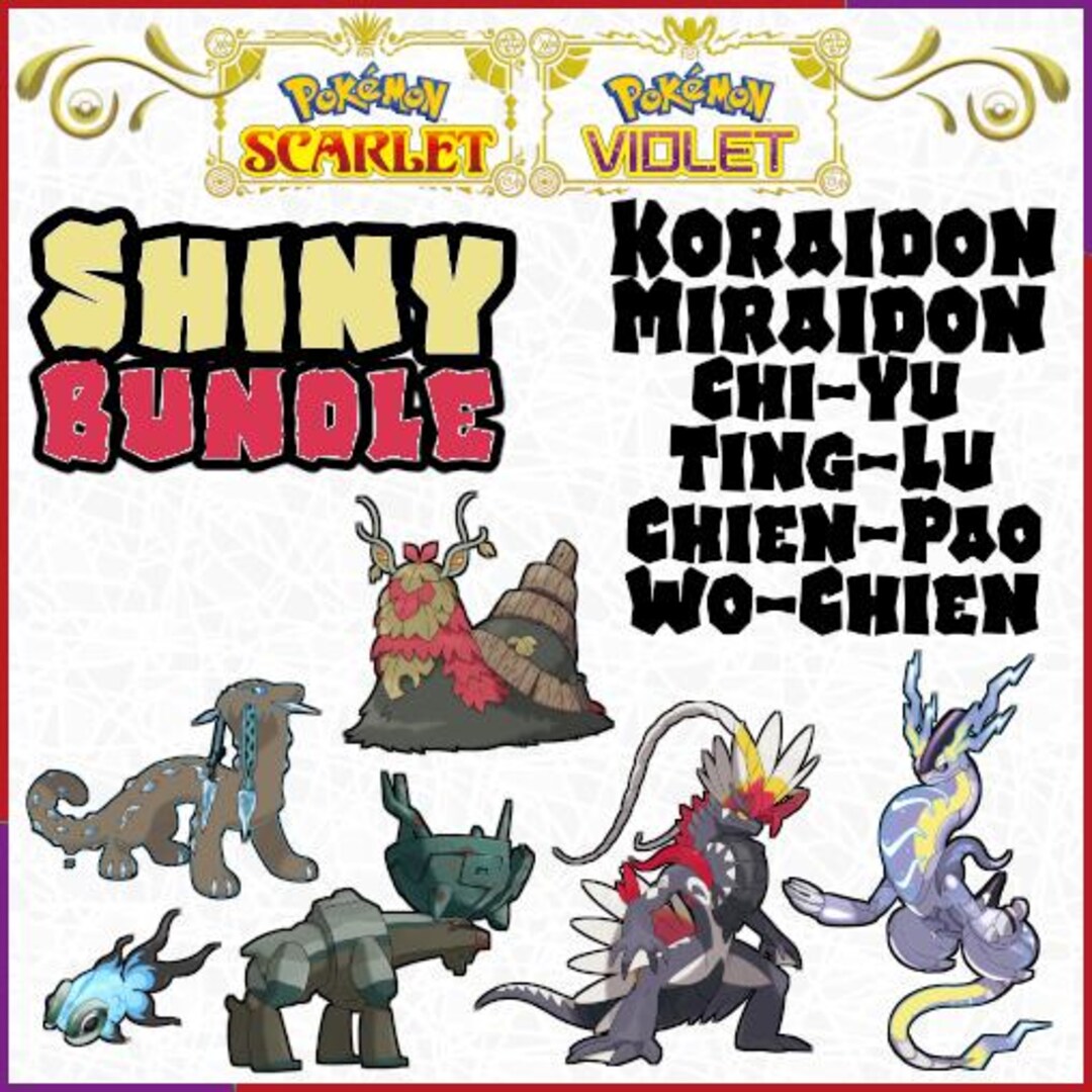 Shiny Koraidon Miraidon Ting-lu Chien-pao Bundle Pokemon Scarlet Violet ...