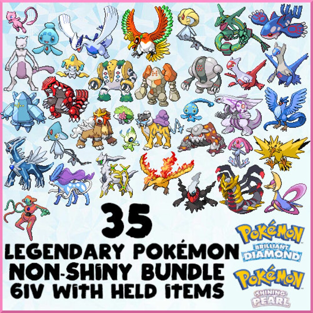 35 Non-shiny Legendary Pokemon Bundle 6IV Legendaries Pokémon Shining ...