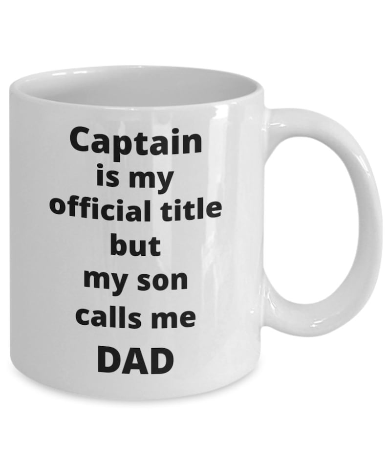 Captain Dad Son Coffee Mug Funny Gift Idea for Army Navy Marine Air ...