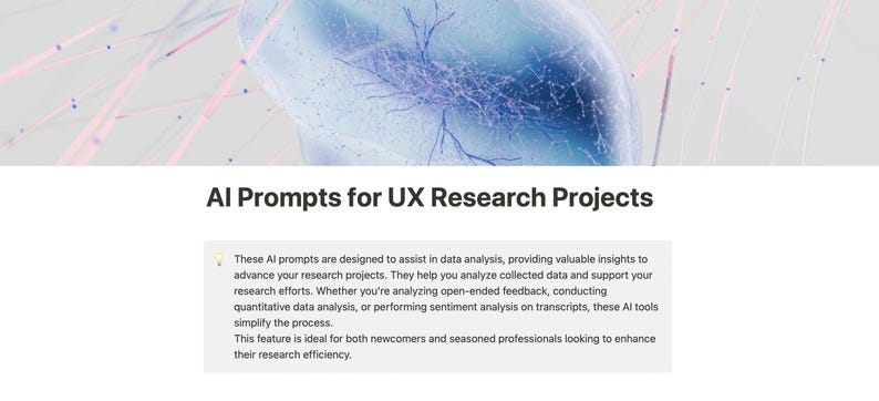 AI Prompts for UX Research Projects - Etsy