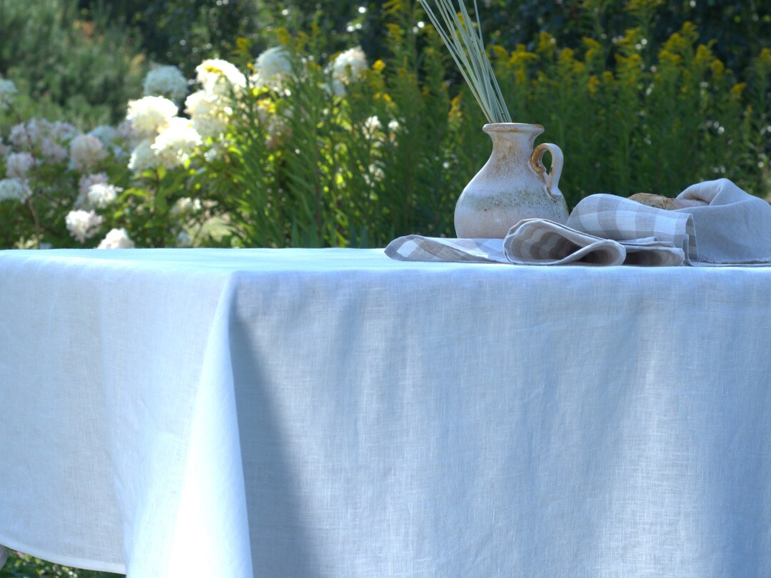 Classic White Linen Tablecloth/high Quality Linen Tablecloth for ...