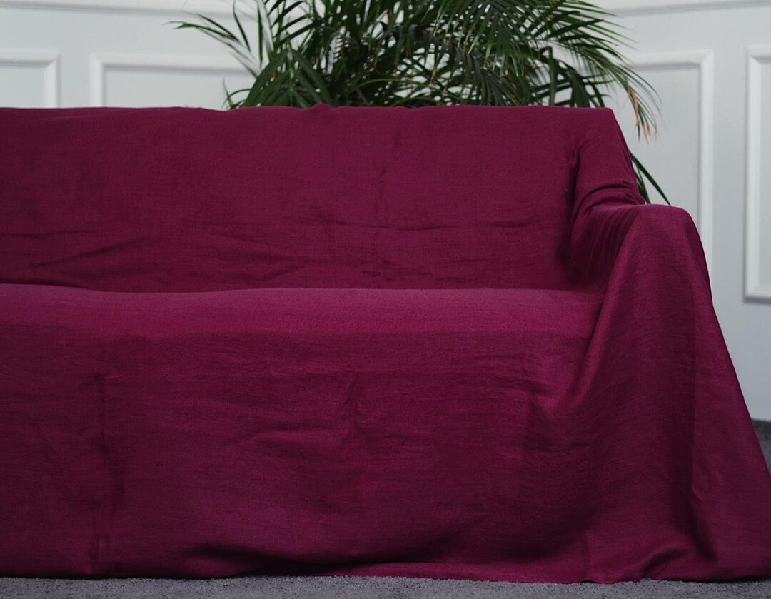 Elegant Linen Couch Cover , Pure Linen Drop Cloth Sofa Cover , Vintage ...