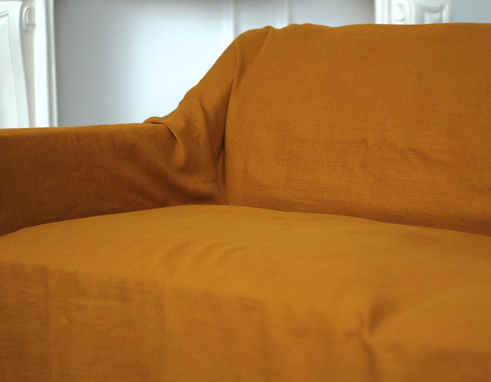 Linen Sofa Cover Linen Drop Cloth Couch Cover , Large Linen Sectional ...