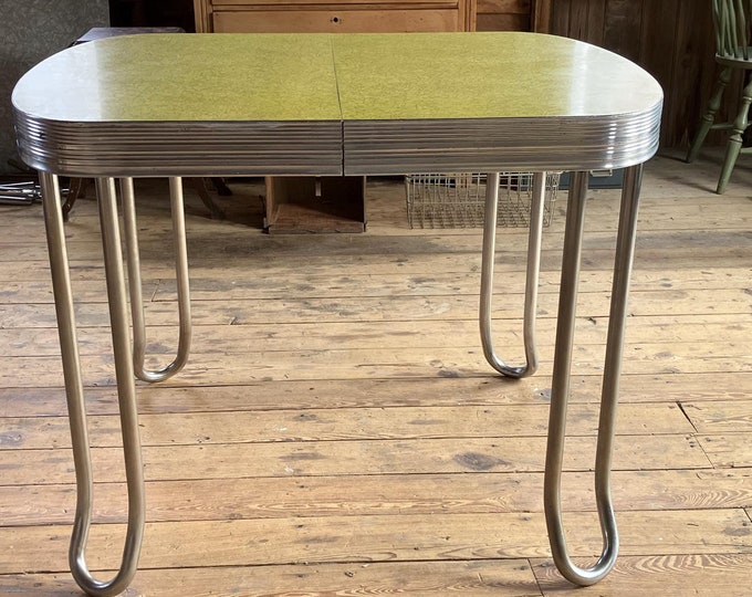 Vintage 1950 1960 Mid Century Modern Retro Formica Chrome Dinette ...