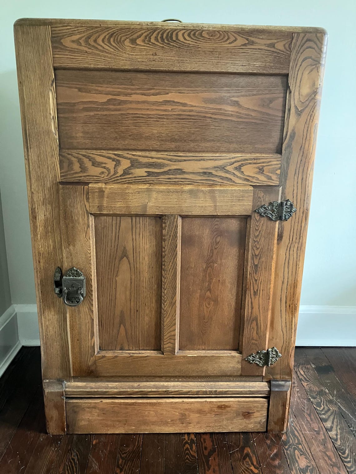 1900's Antique Solid Oak Wood Ice Box; Vintage Home Decor; Unique ...