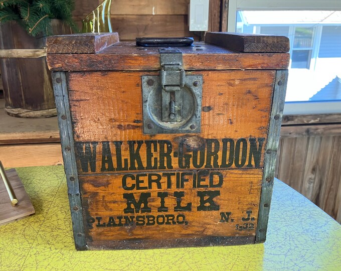 Rare Antique Walker-gordon Certified Wooden Milk Crate Dairy - Etsy
