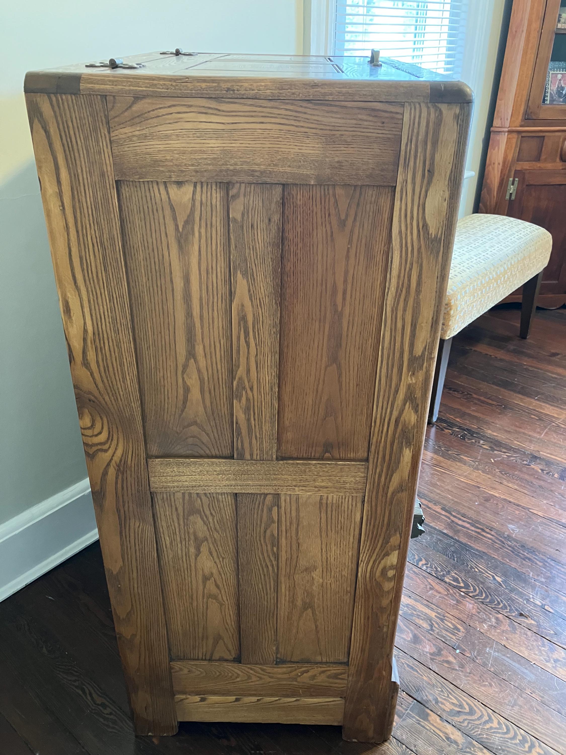 1900's Antique Solid Oak Wood Ice Box; Vintage Home Decor; Unique ...