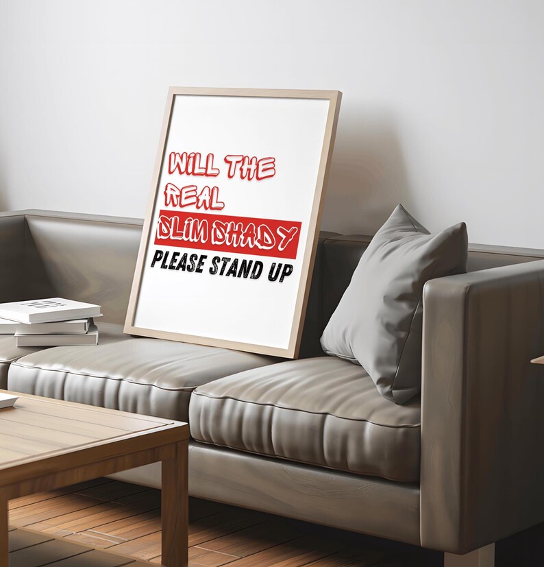 Eminem Poster, Slim Shady Poster, Song Lyrics Print, Slim Shady Lyrics ...