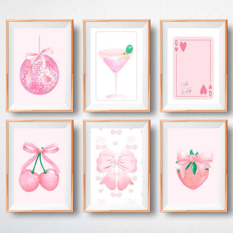 Love Shack Fancy Wall Art, Trendy Pink Bows Art, Printable Wall Art ...