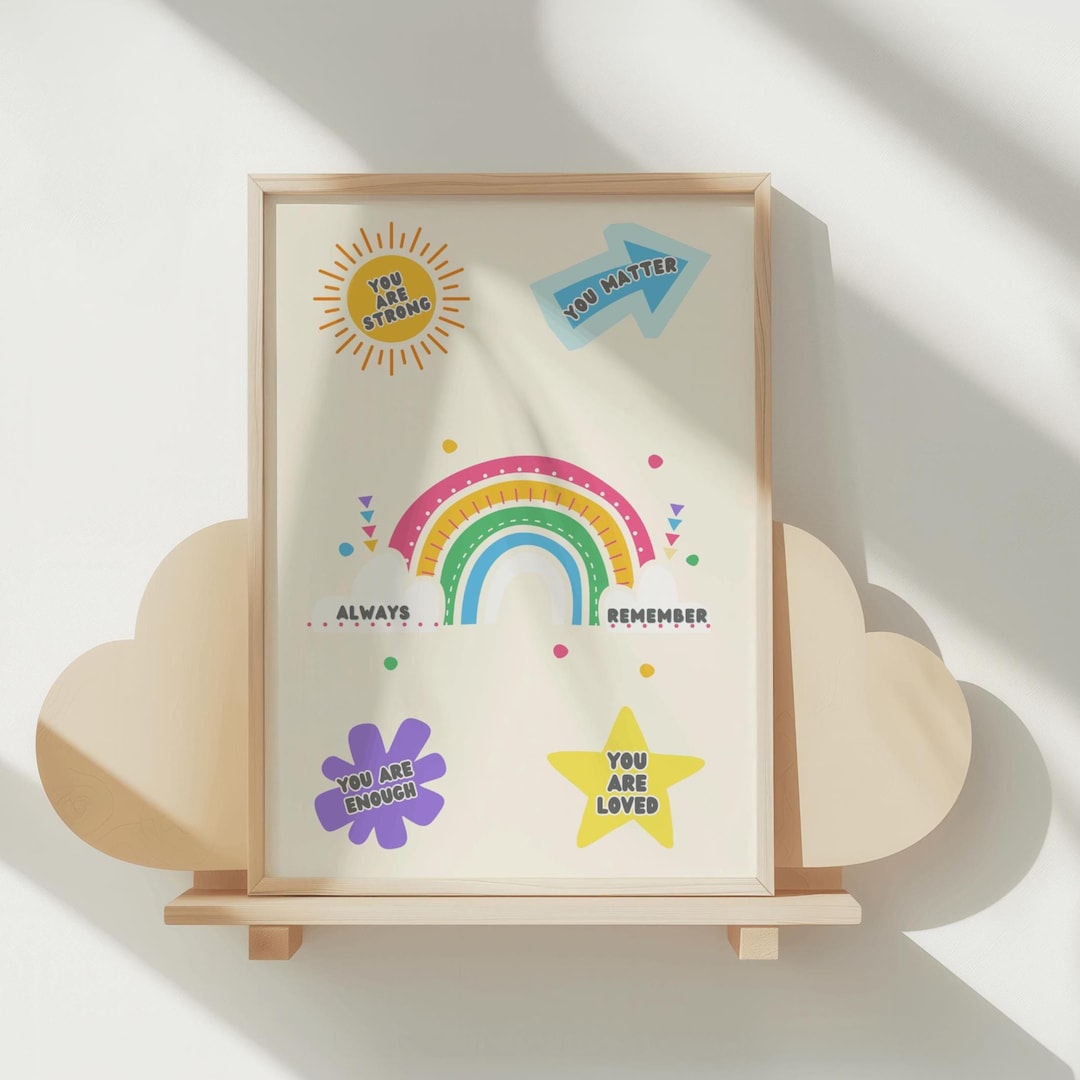 Positive Affirmation Poster for Kids, Motivational Quote Wall Art ...