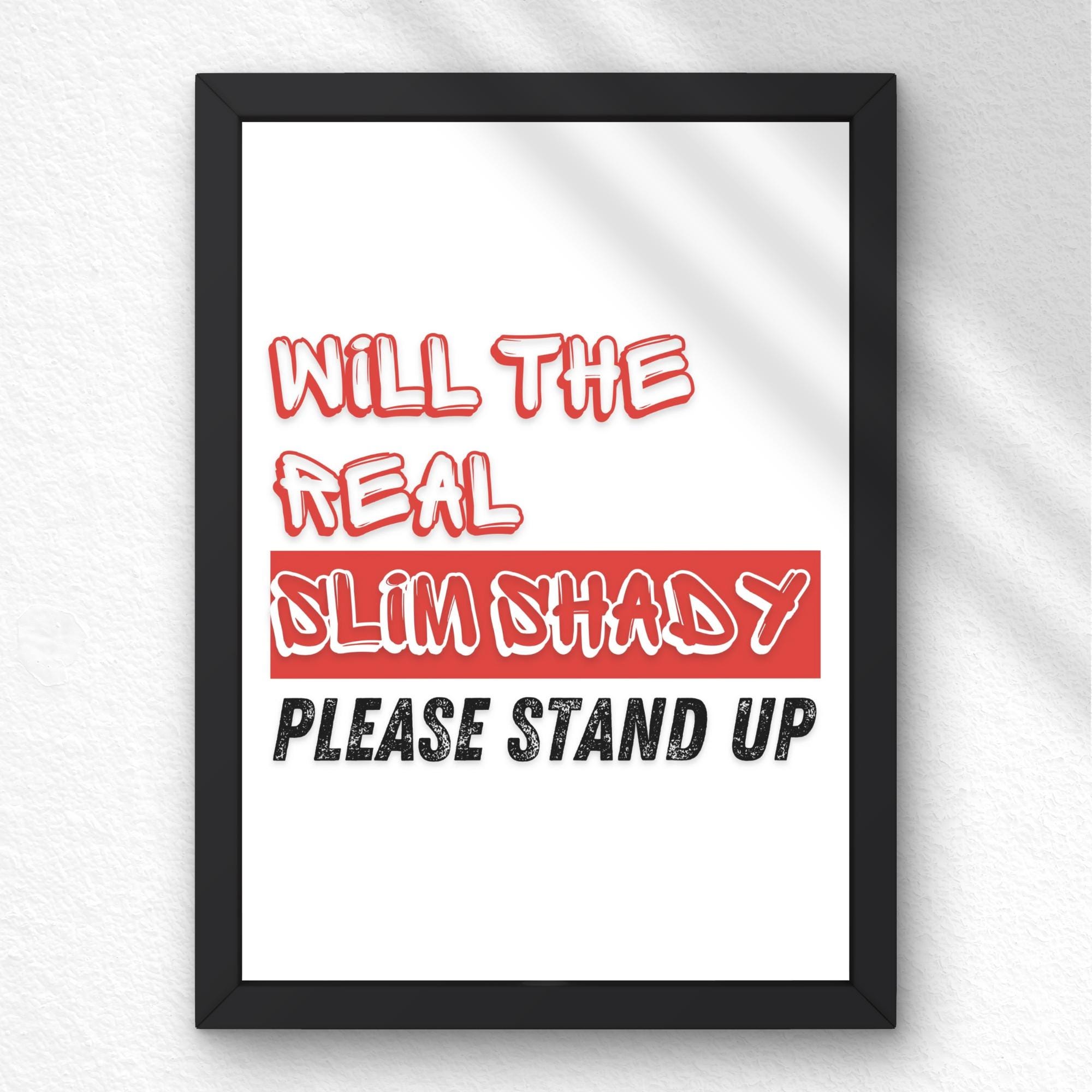 Eminem Poster, Slim Shady Poster, Song Lyrics Print, Slim Shady Lyrics ...