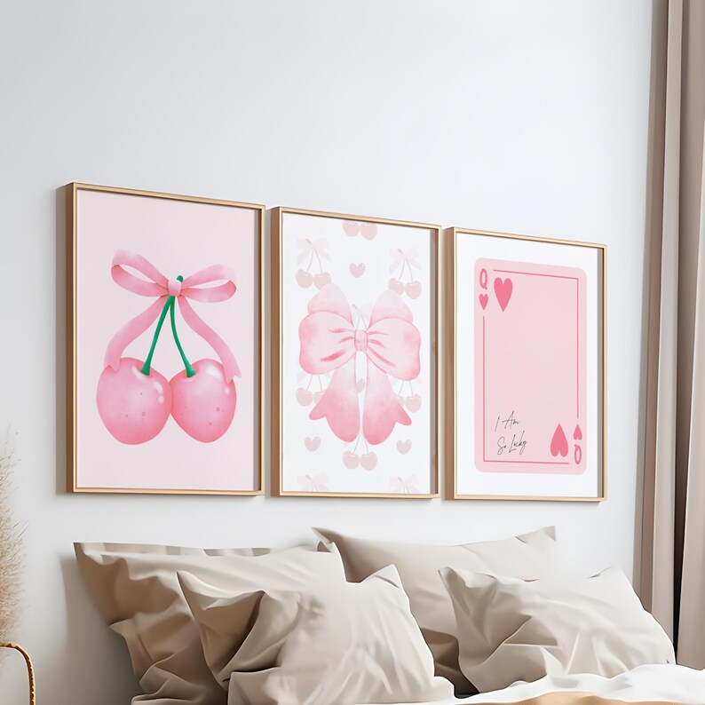 Love Shack Fancy Wall Art, Trendy Pink Bows Art, Printable Wall Art ...