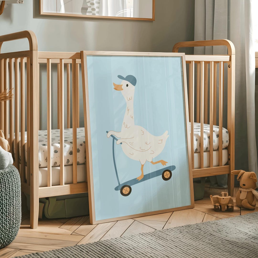 Silly Goose Wall Art, Farm Animal Print, Cute Goose Poster, Fun Nursery ...