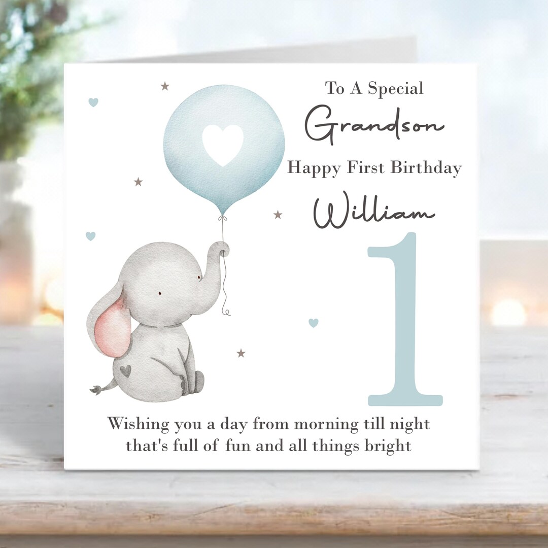 Grandson 1st Birthday Card Son 1st Birthday Card Nephew 1st Birthday ...