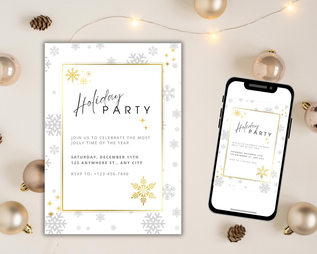 Holiday Party Invitation Christmas Party Invite Festive Digitial ...
