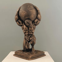 Large Atlas Statue Sculpture, Greek Mythology Decor,home Office Desk ...