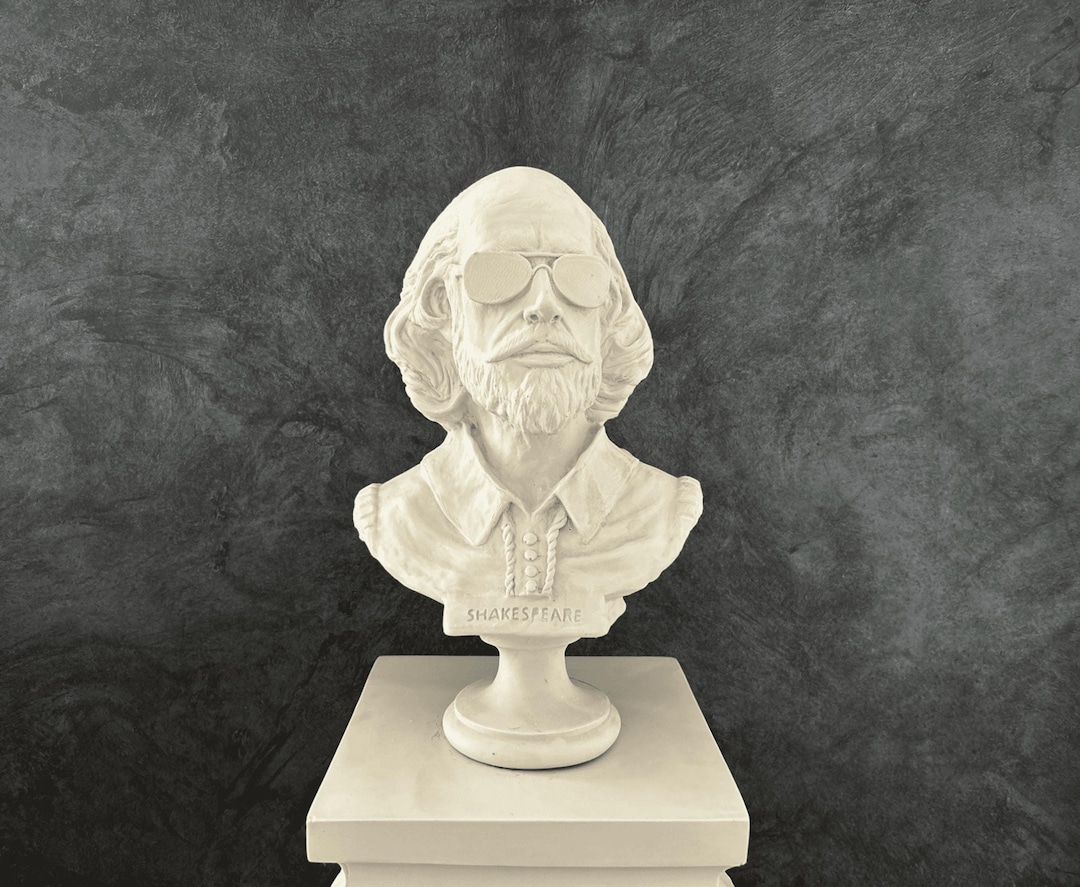 Shakespeare Bust Statue, 40 Cm - 15.8 In, Shakespeare Decor, Modern Art ...