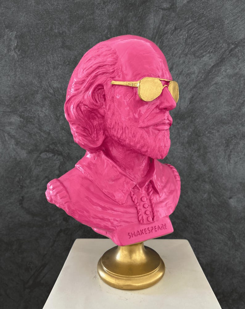 Shakespeare Pop Art Statue, 40 Cm - 15.8 In, Bust Sculpture, Statue ...
