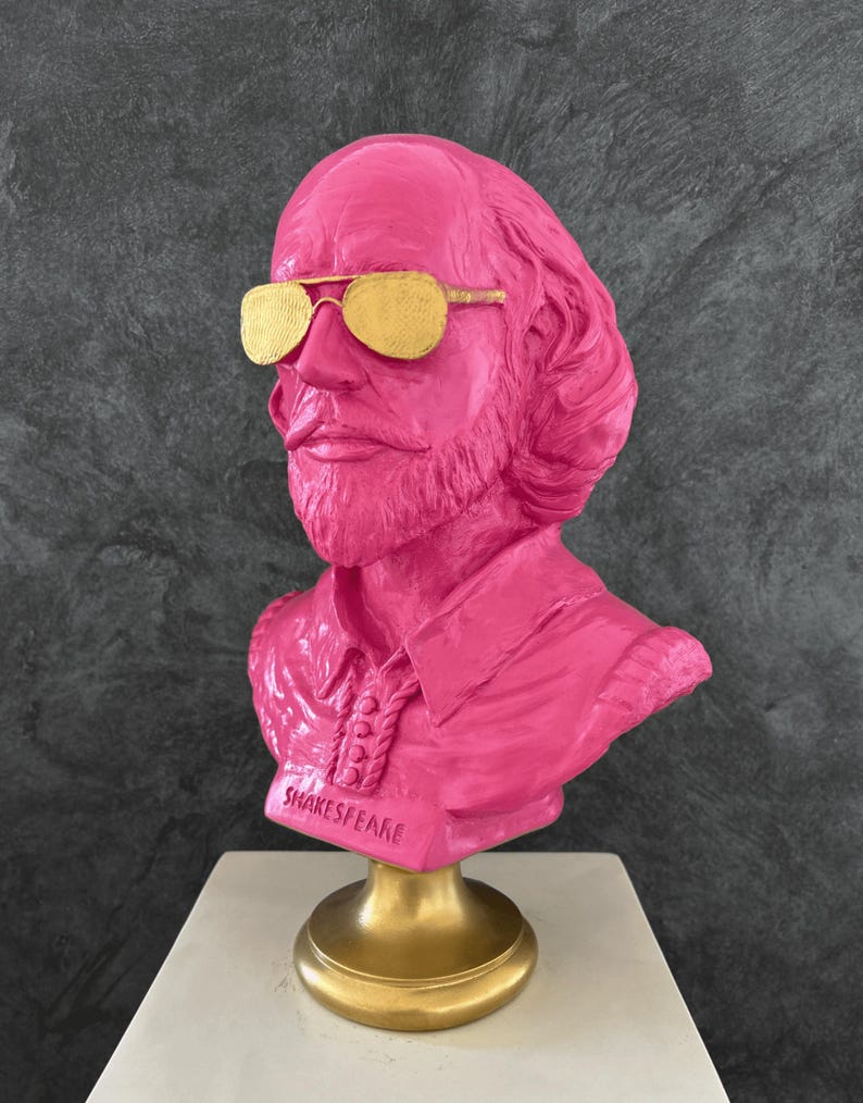 Shakespeare Pop Art Statue, 40 Cm - 15.8 In, Shakespeare Decor, Modern ...