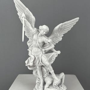 St. Michael Defeating Lucifer Statue, 29cm - 11.4 In, Archangel Michael ...