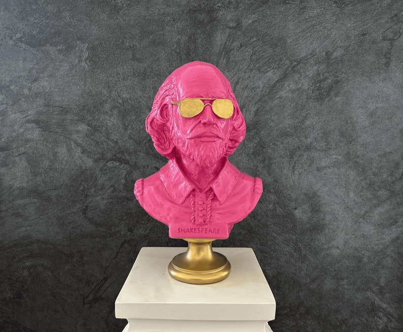 Shakespeare Pop Art Statue, 40 Cm - 15.8 In, Bust Sculpture, Statue ...