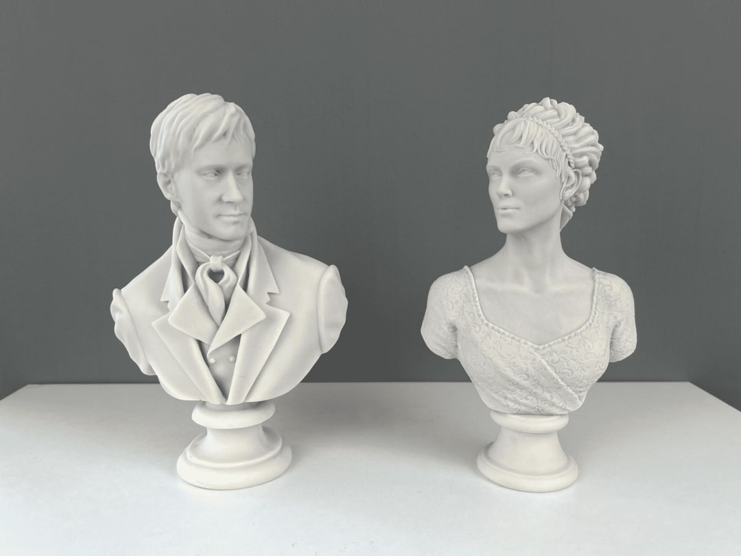 Mr. Darcy & Elizabeth Bennet Bust Statue, 25 Cm-10 In, Pride and ...