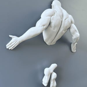 Man Coming Out of Wall Sculpture, 32 Cm - 12.5 In, Wall Art, Wall Decor ...