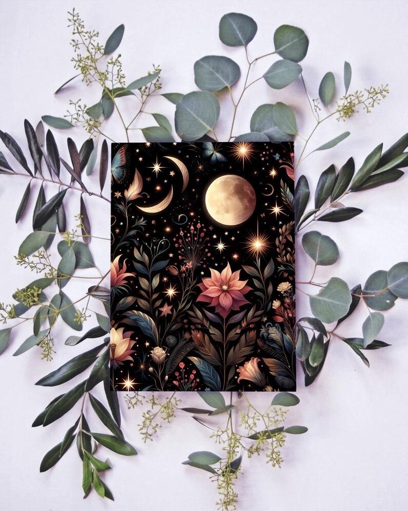 Magic in the Night Garden Digital Print Night Garden Seamless Paper ...