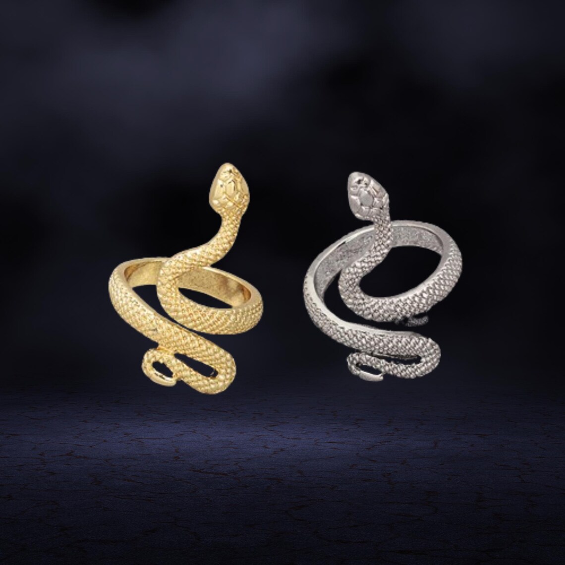 Gold Snake Ring Adjustable Serpent Ring, Serpent Ring, Witchcraft ...