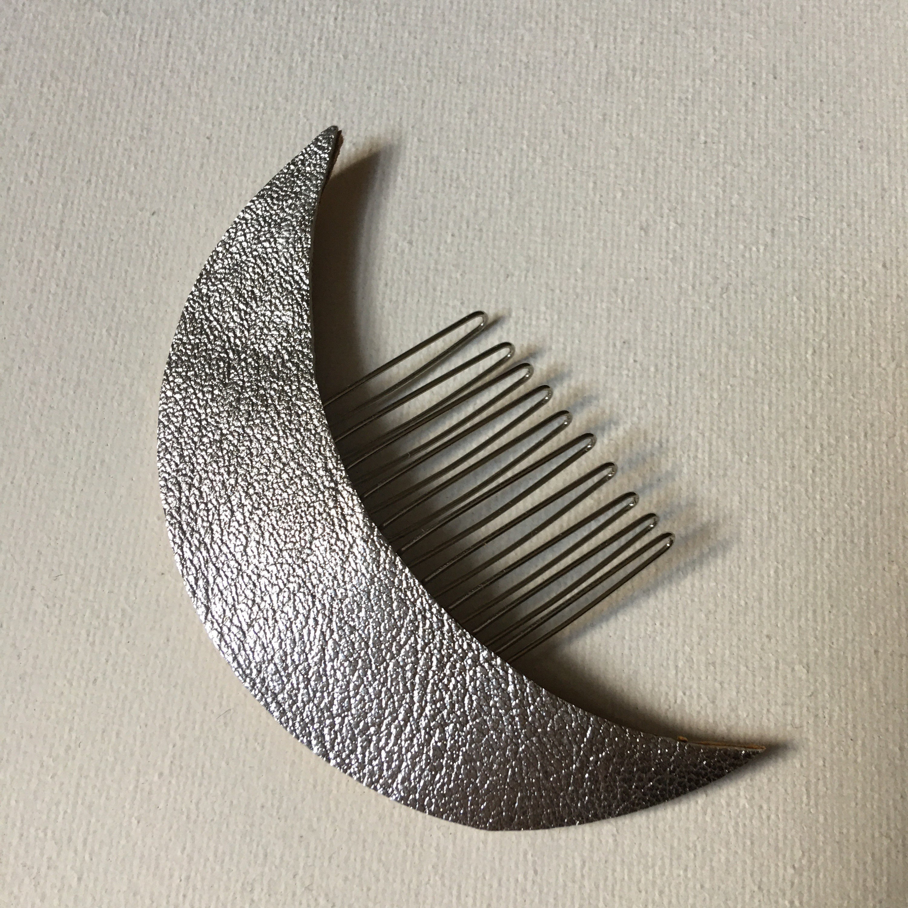 Leather Crescent Moon Celestial Hair Comb - Etsy Israel