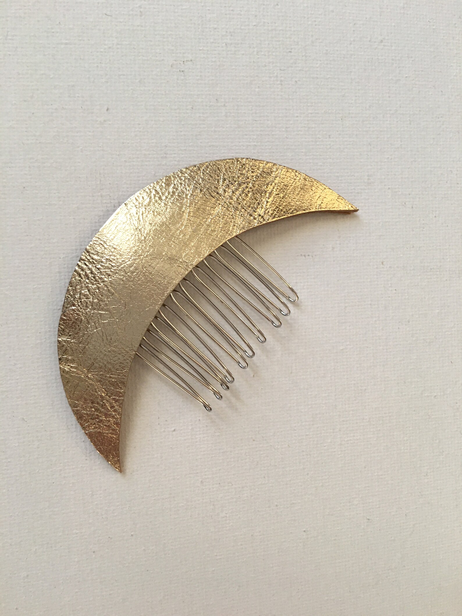 Leather Crescent Moon Celestial Hair Comb - Etsy Israel