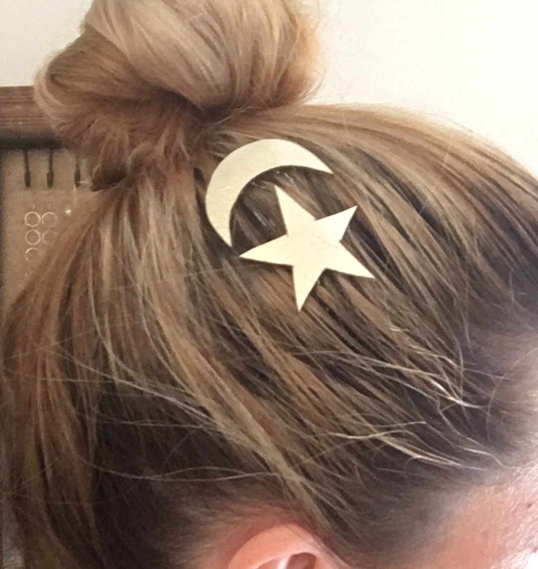 Metallic Gold Leather Moon and Star Hair Mini Combs - Etsy