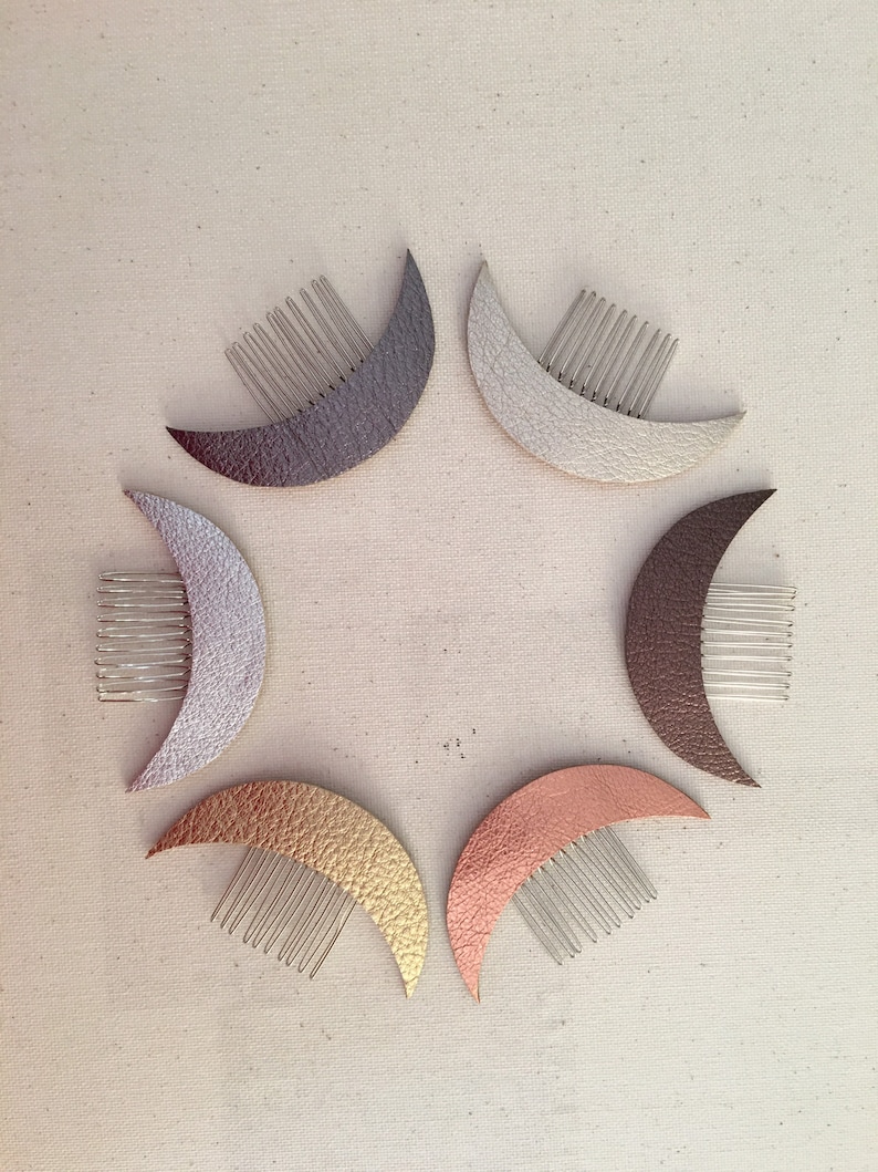 Leather Crescent Moon Celestial Hair Comb - Etsy Israel