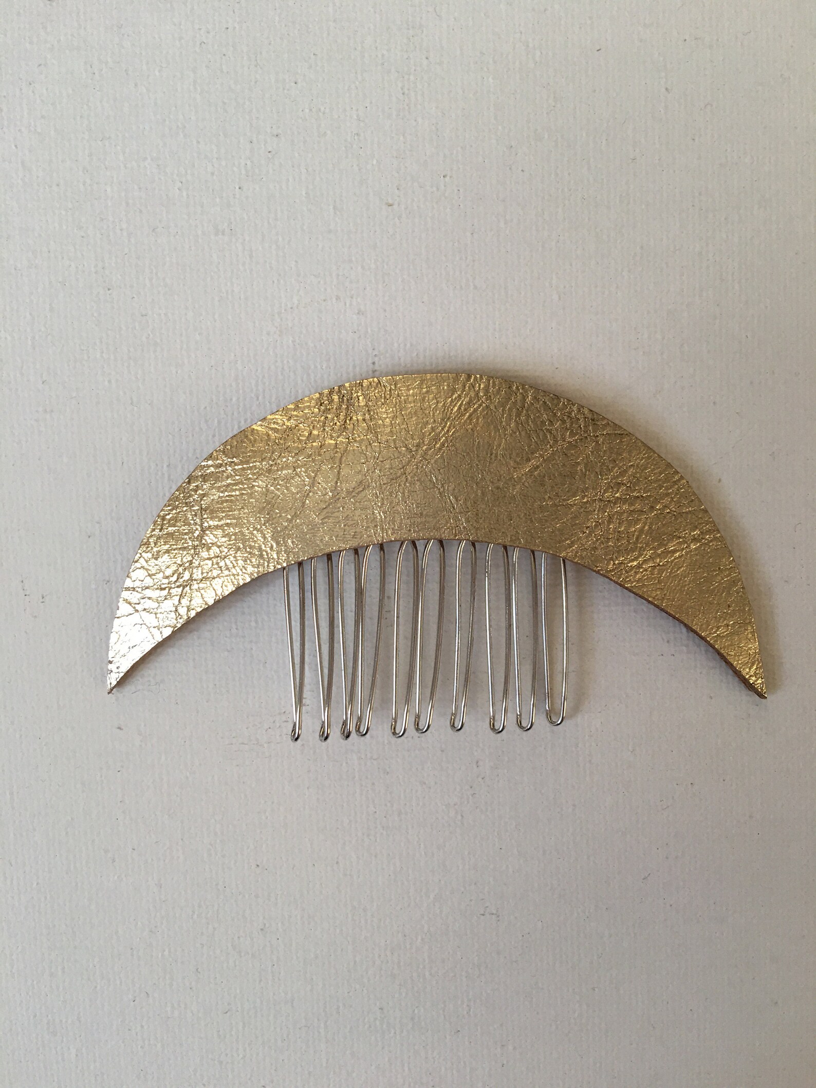 Leather Crescent Moon Celestial Hair Comb - Etsy Israel