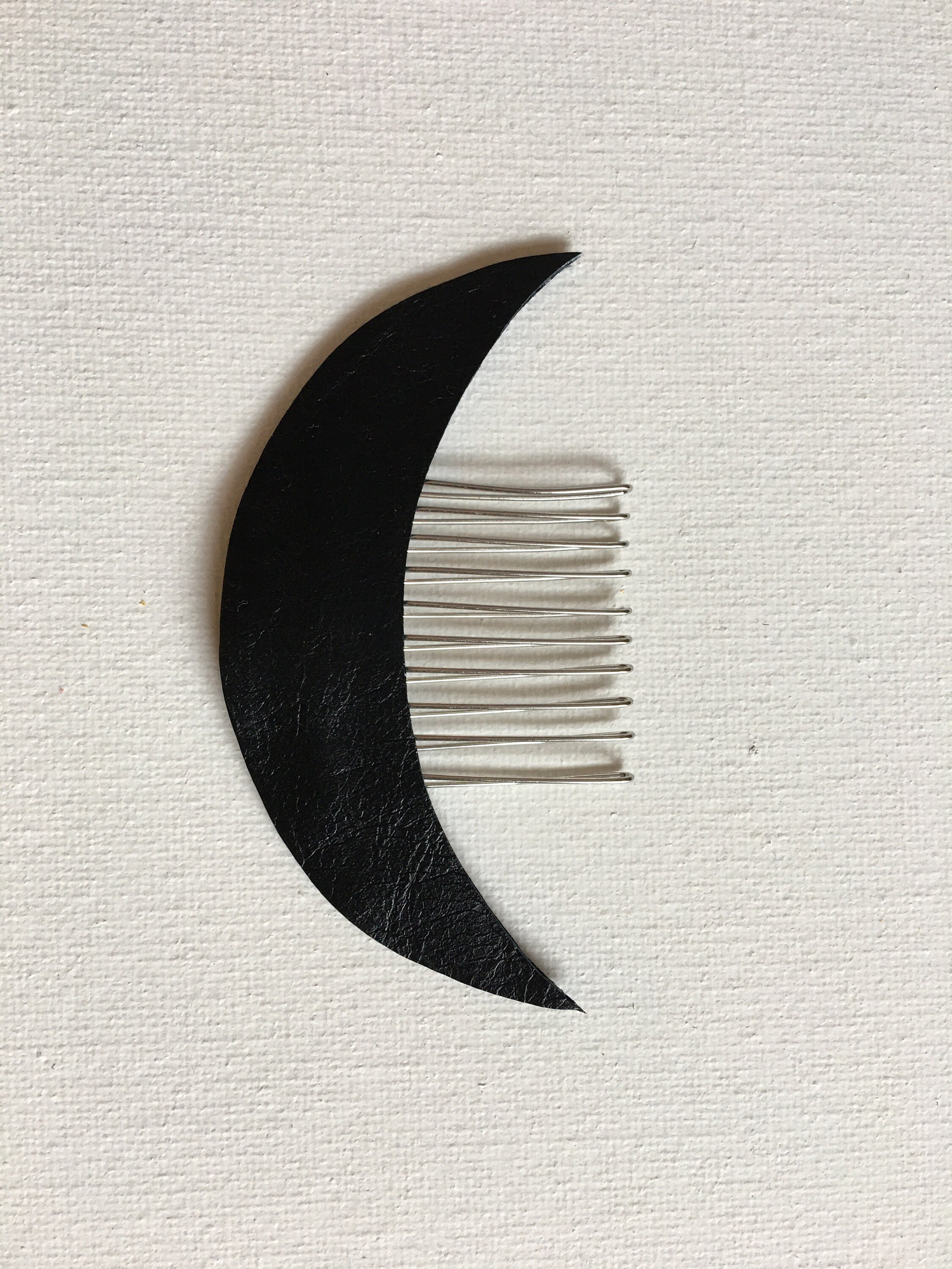 Leather Crescent Moon Celestial Hair Comb - Etsy Israel
