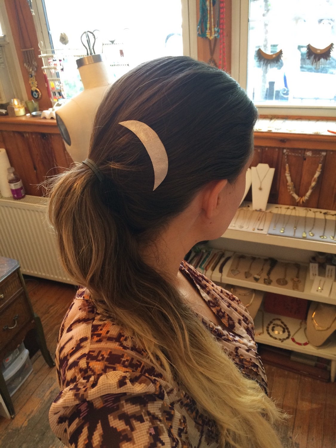 Leather Crescent Moon Celestial Hair Comb - Etsy Israel