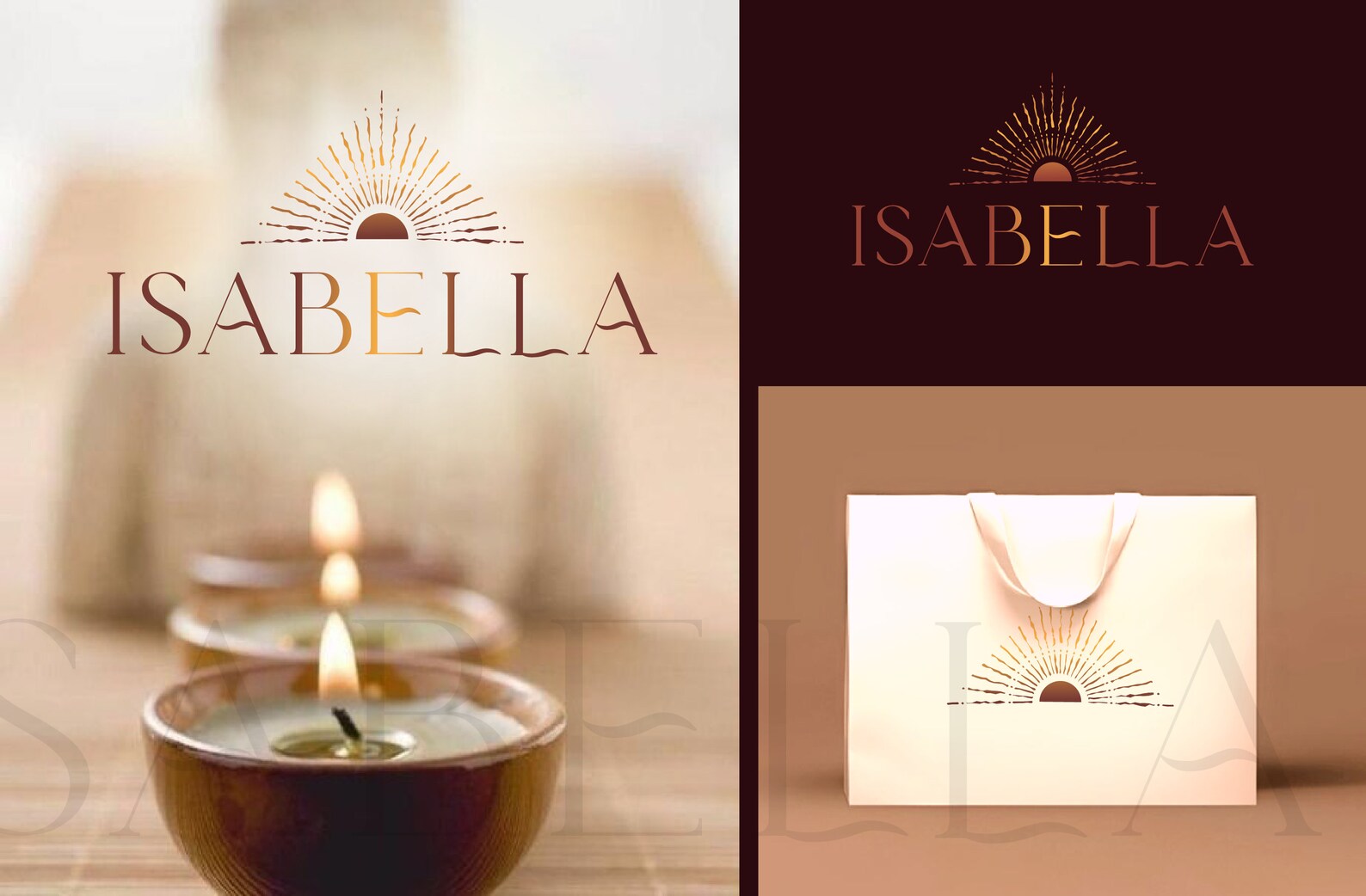Isabella- Logo Design\ Boho\ Sacred Geometry. Spiritual/ Sun \rise ...