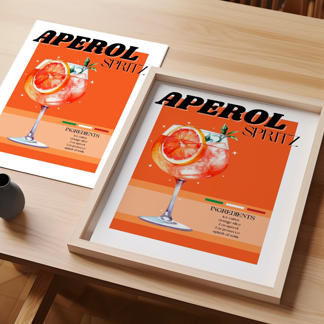 Aperol Spritz Print Aperol Spritz Poster Signature Drinks Cocktail ...