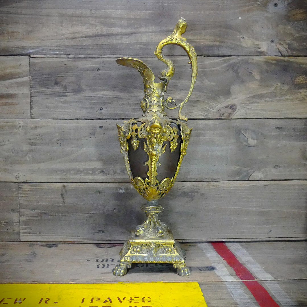 Neoclassical Renaissance Style Gold-tone 19 Inch Tall Victorian Metal ...
