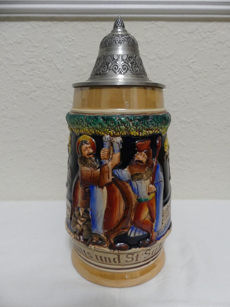 Vintage King Gambrinus and St. Salvator German Lidded Beer Stein - Etsy