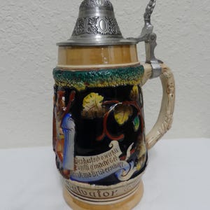 Vintage King Gambrinus and St. Salvator German Lidded Beer Stein - Etsy