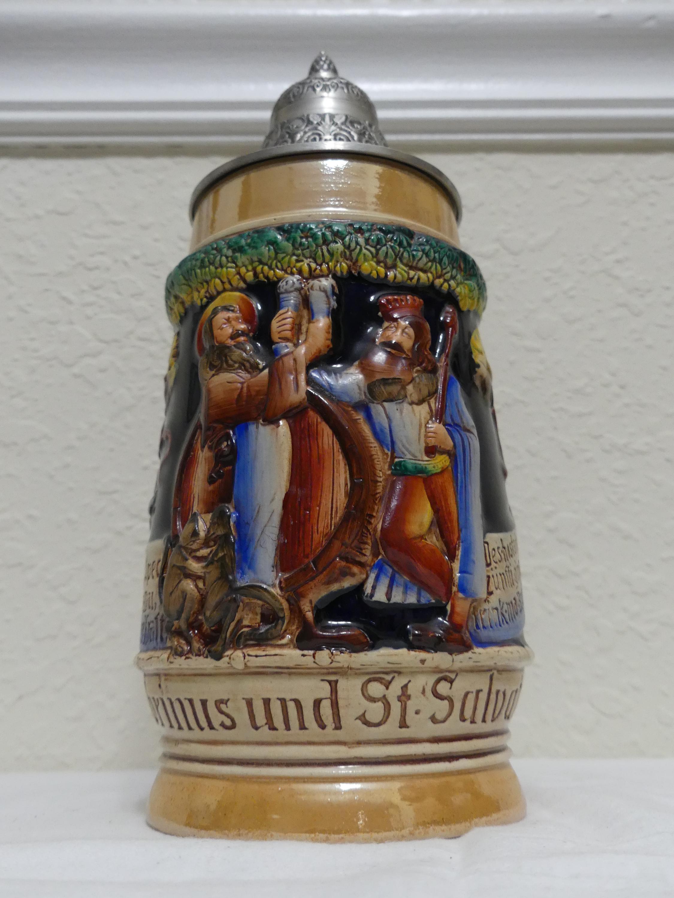 Vintage King Gambrinus and St. Salvator German Lidded Beer Stein - Etsy
