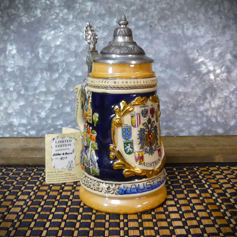 LIMITED EDITION Zöller & Born Vintage Beer Stein/mug With Austrian ...