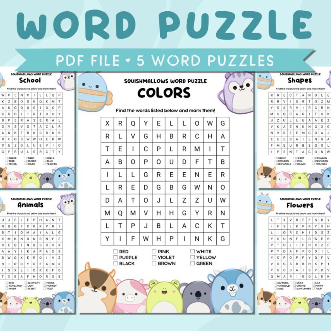 Squishmallows Word Puzzle Game Printable Squishmallows Word Puzzle ...