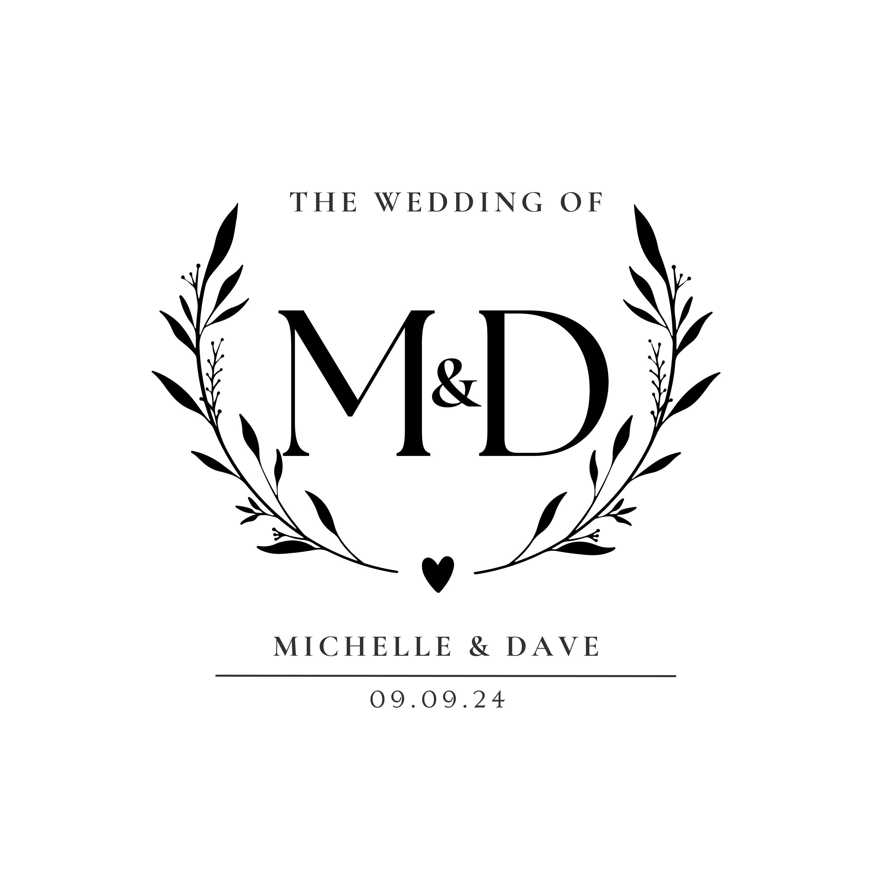 Simple Wedding Logo, Floral Monogram Designs, and Elegant Custom Logo ...