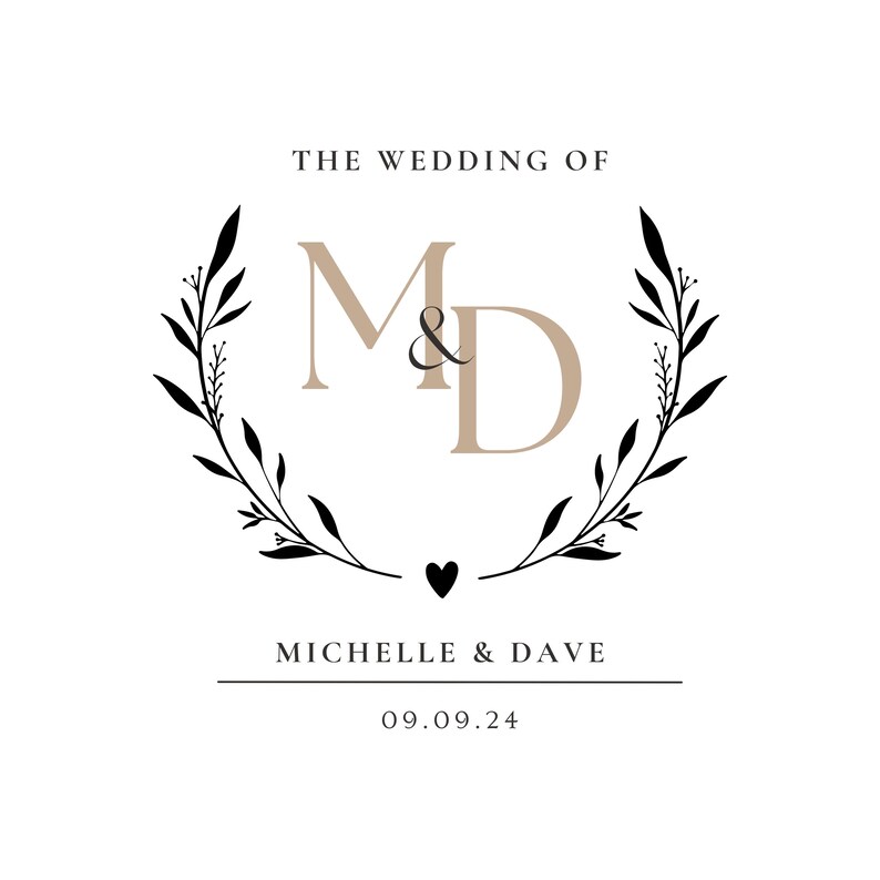 Simple Wedding Logo, Floral Monogram Designs, and Elegant Custom Logo ...