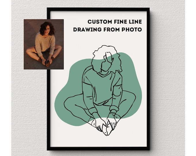 Custom, Hand-drawn Fine Line Drawing From Photo - Etsy